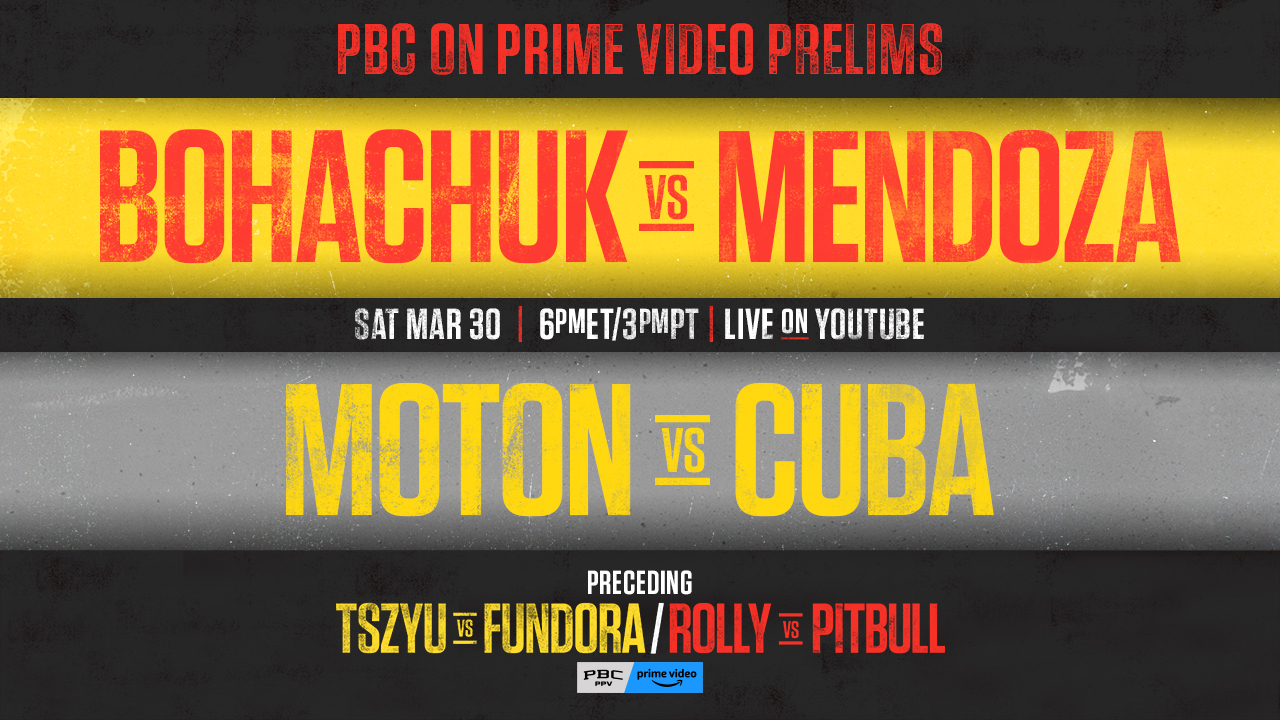 PBC on Prime Video PRELIMS: Bohachuk vs. Mendoza & Garcia vs. Davis